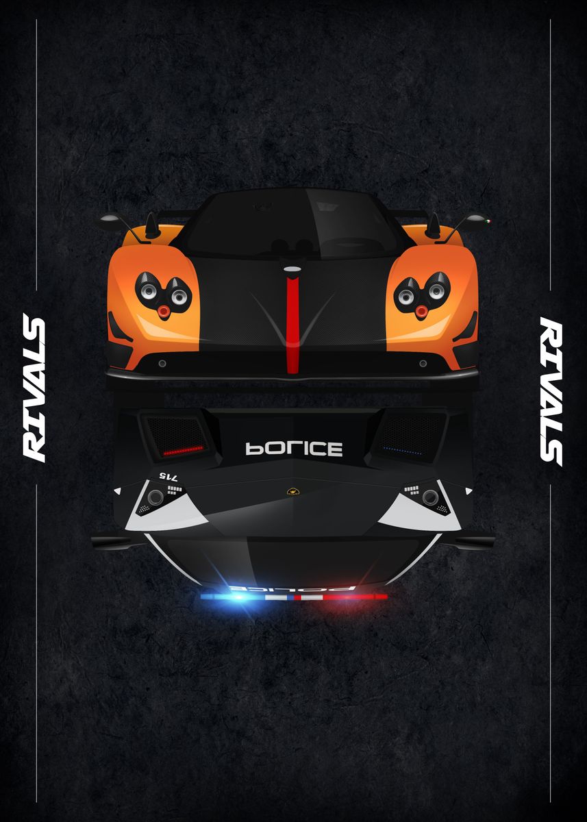 'Zonda VS Reventon SCPD' Poster by Kenan Geraud | Displate