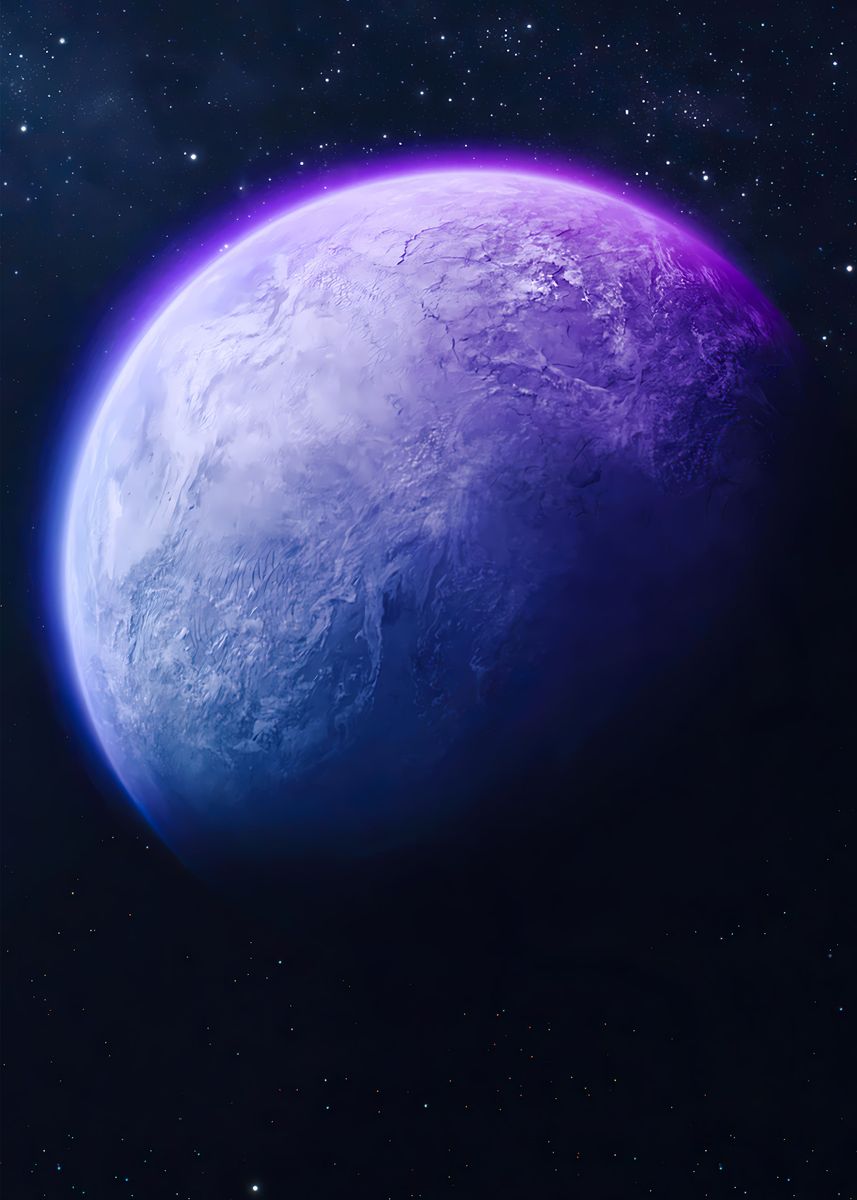 'Blissfully Planet Purple' Poster, picture, metal print, paint by ...