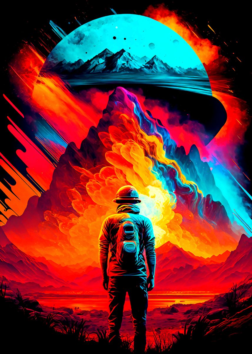 'Colorful Space' Poster, picture, metal print, paint by Trani hus ...