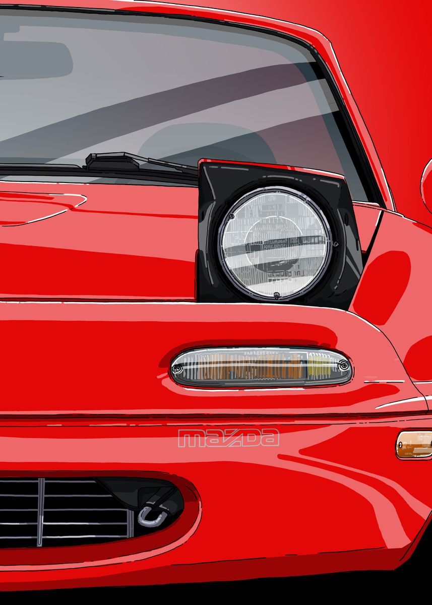 'Mazda MX5 Miata Roadster' Poster, picture, metal print, paint by ND ...