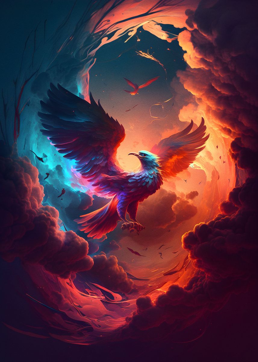 'phoenix the clouds' Poster, picture, metal print, paint by Muhammad ...