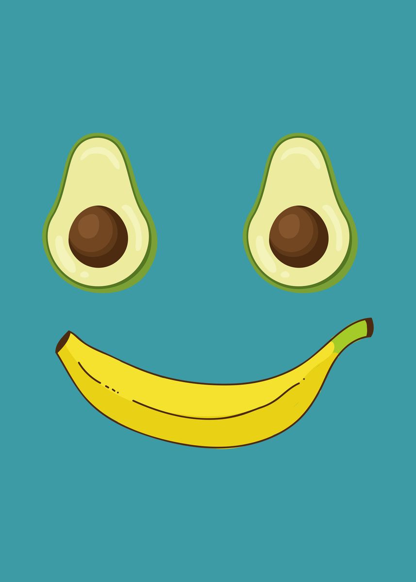 'Tropical Smile' Poster, picture, metal print, paint by Ba Ab | Displate