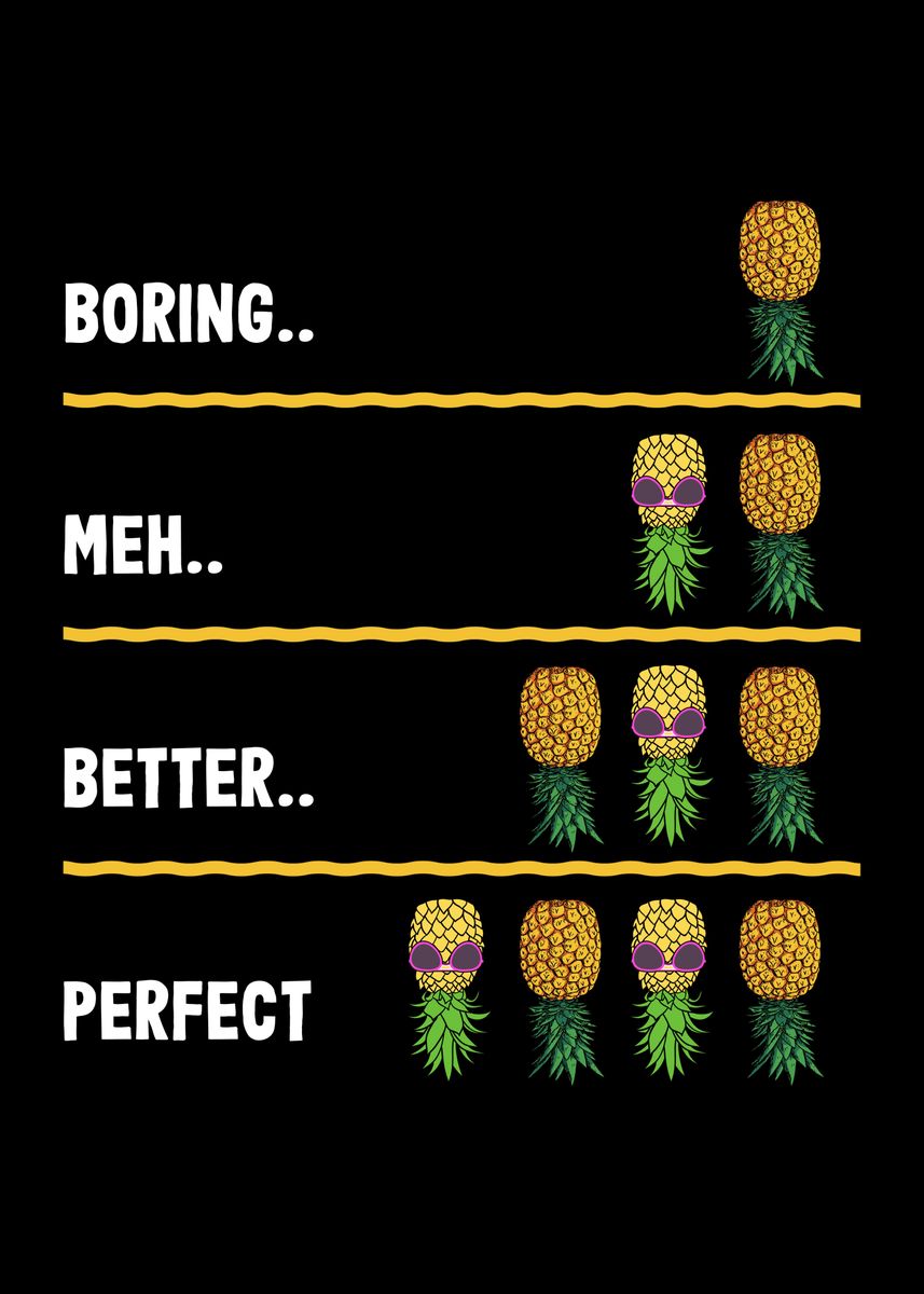'Funny Swinging Pineapple' Poster, picture, metal print, paint by Phil ...