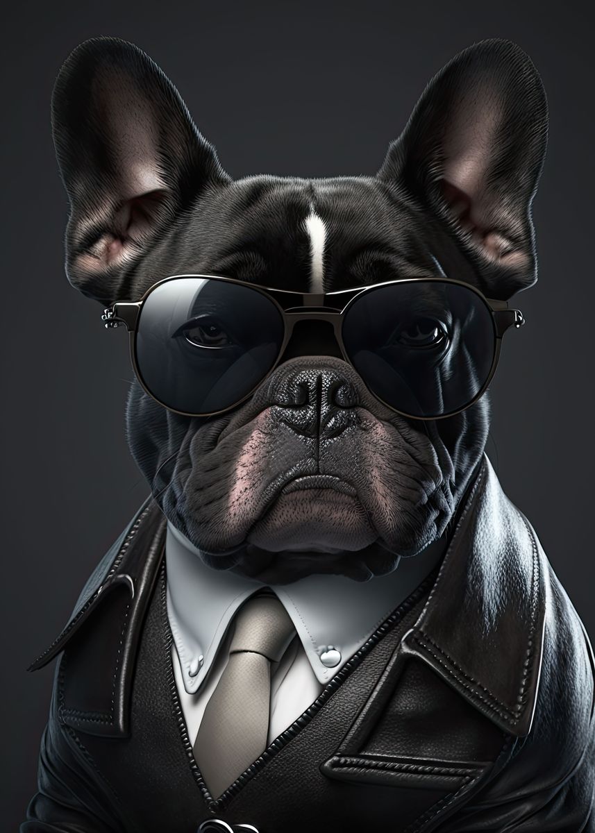 'French Bulldog Mafia Boss' Poster, picture, metal print, paint by PetPrints | Displate