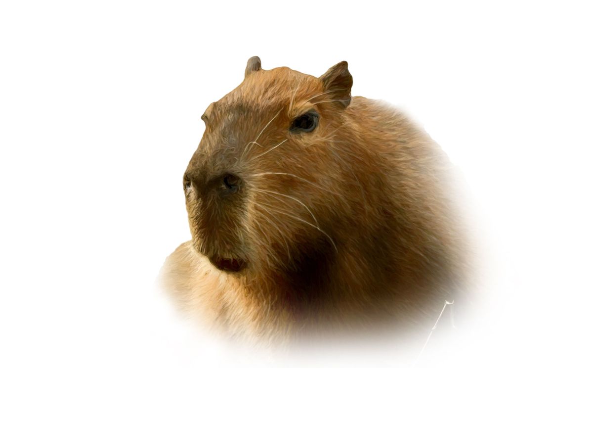 'Capybara portrait' Poster by Gyula Gvardián | Displate