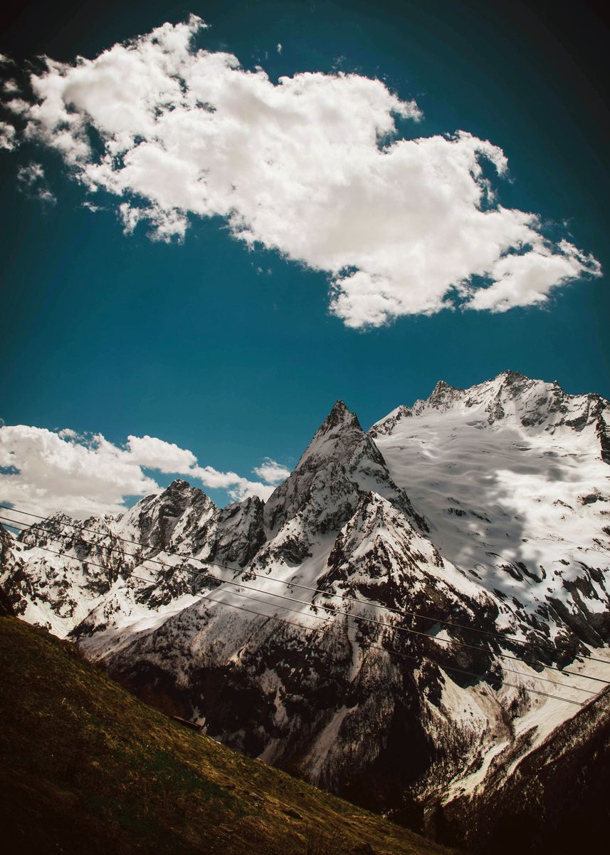 'SNOW MOUNTAIN ' Poster, picture, metal print, paint by LuckStory ...