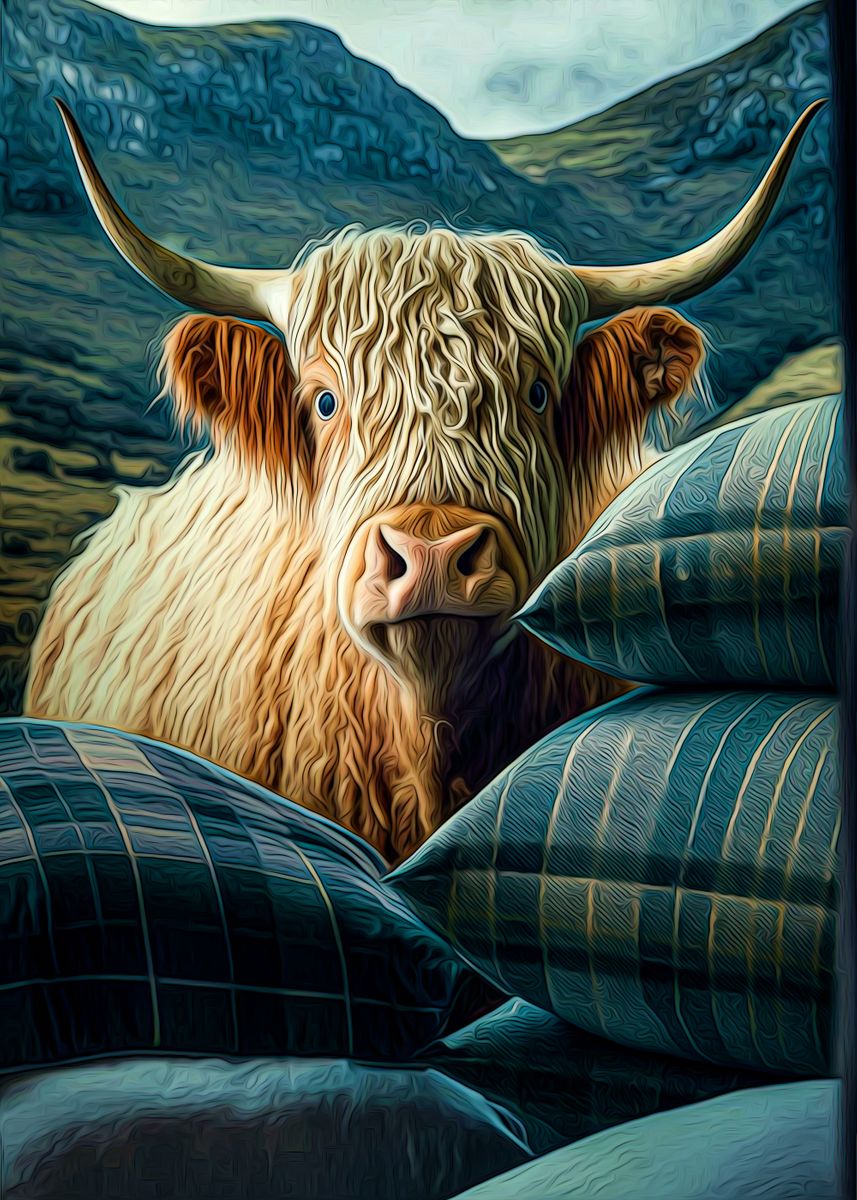 'Yak' Poster, picture, metal print, paint by davisd lee | Displate