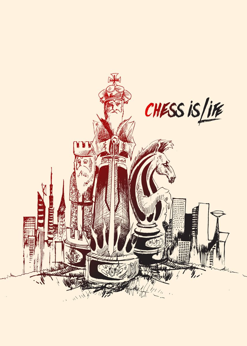'Chess is life with urban' Poster, picture, metal print, paint by ...