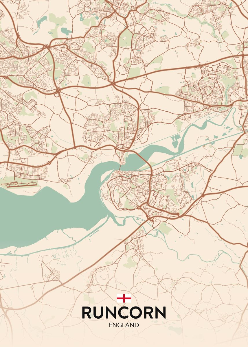 'Runcorn UK' Poster, picture, metal print, paint by IMR Designs | Displate