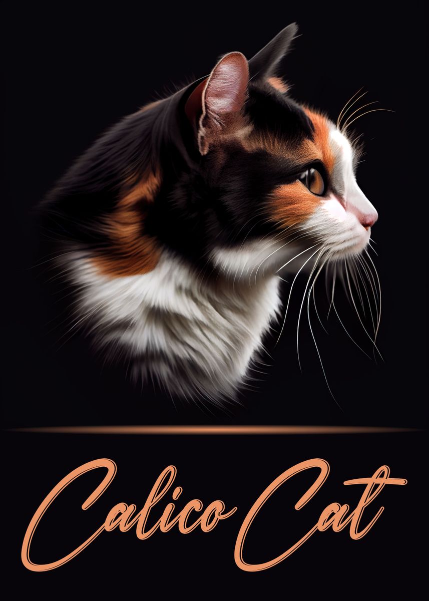 'Adorable Calico Cat' Poster, picture, metal print, paint by Artistic ...