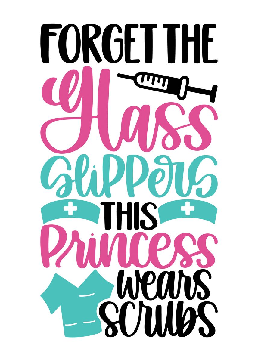 'This Princess Wears Scrubs' Poster, picture, metal print, paint by ...