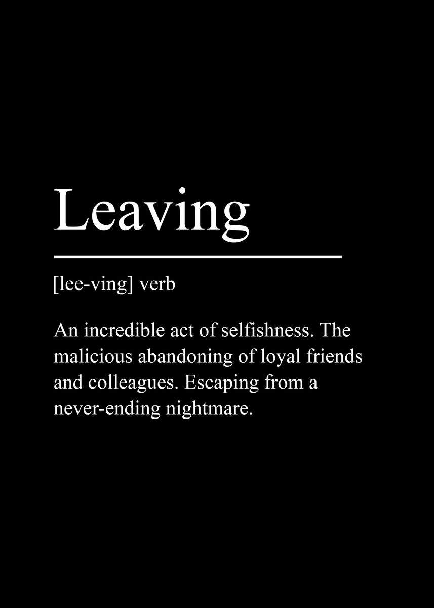 'Leaving' Poster, picture, metal print, paint by Kaly Prints | Displate