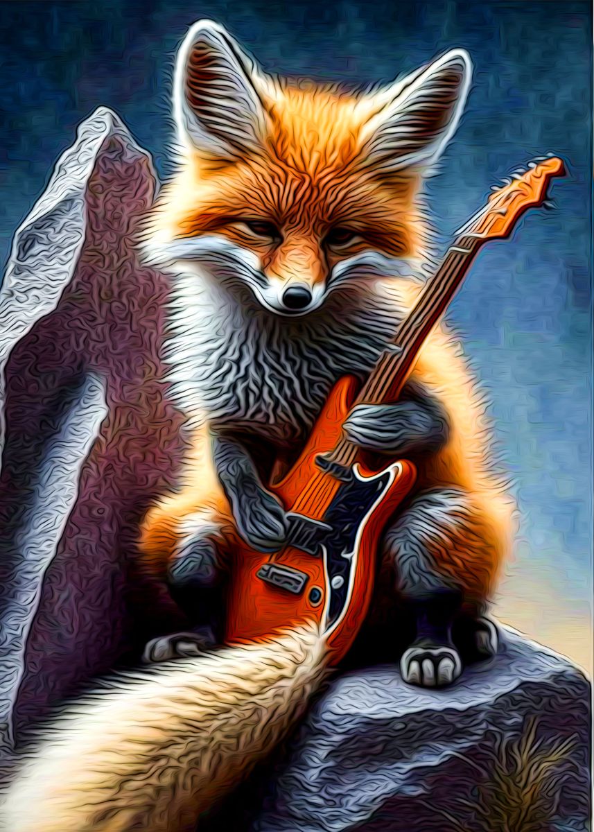 'Fox' Poster, picture, metal print, paint by davisd lee | Displate