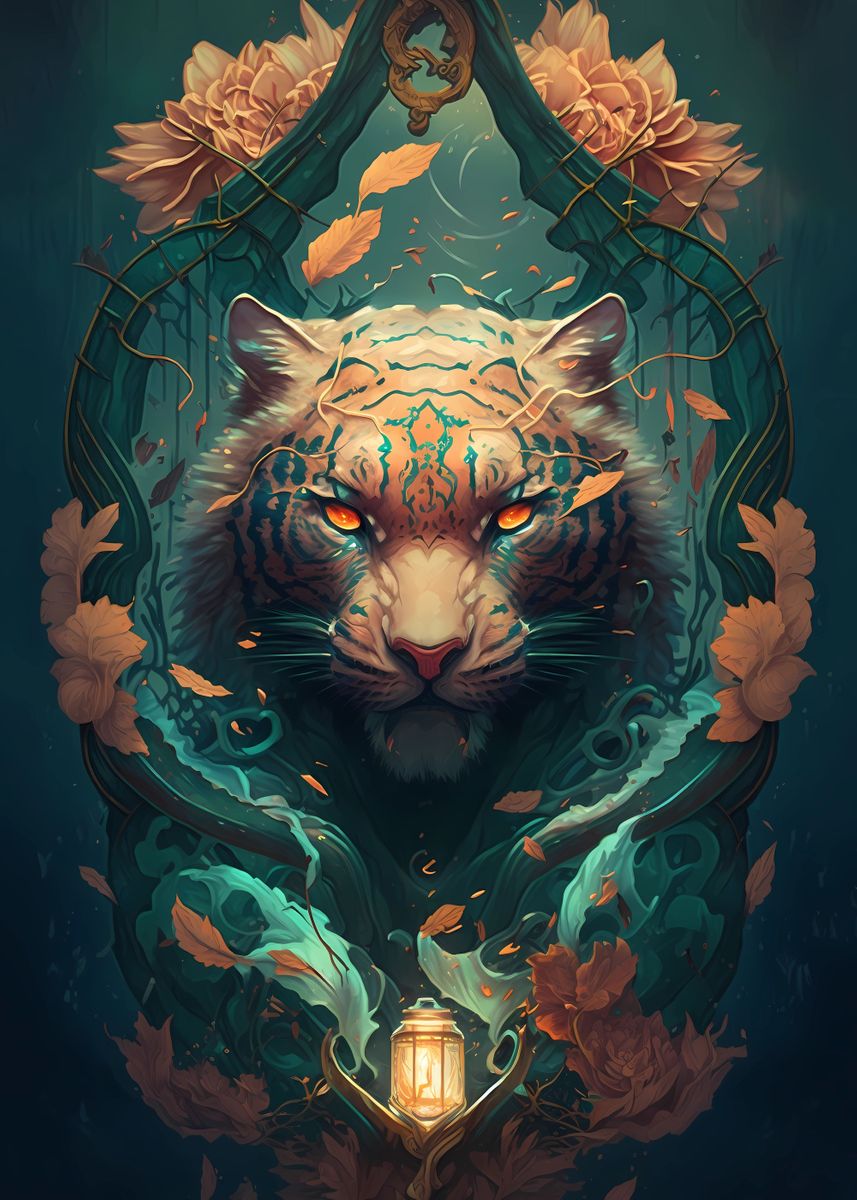 'Whimsical Tiger ' Poster, picture, metal print, paint by Lalia ...