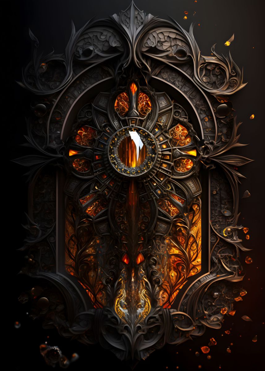 'Gilded Flames' Poster, picture, metal print, paint by Misty Allen ...