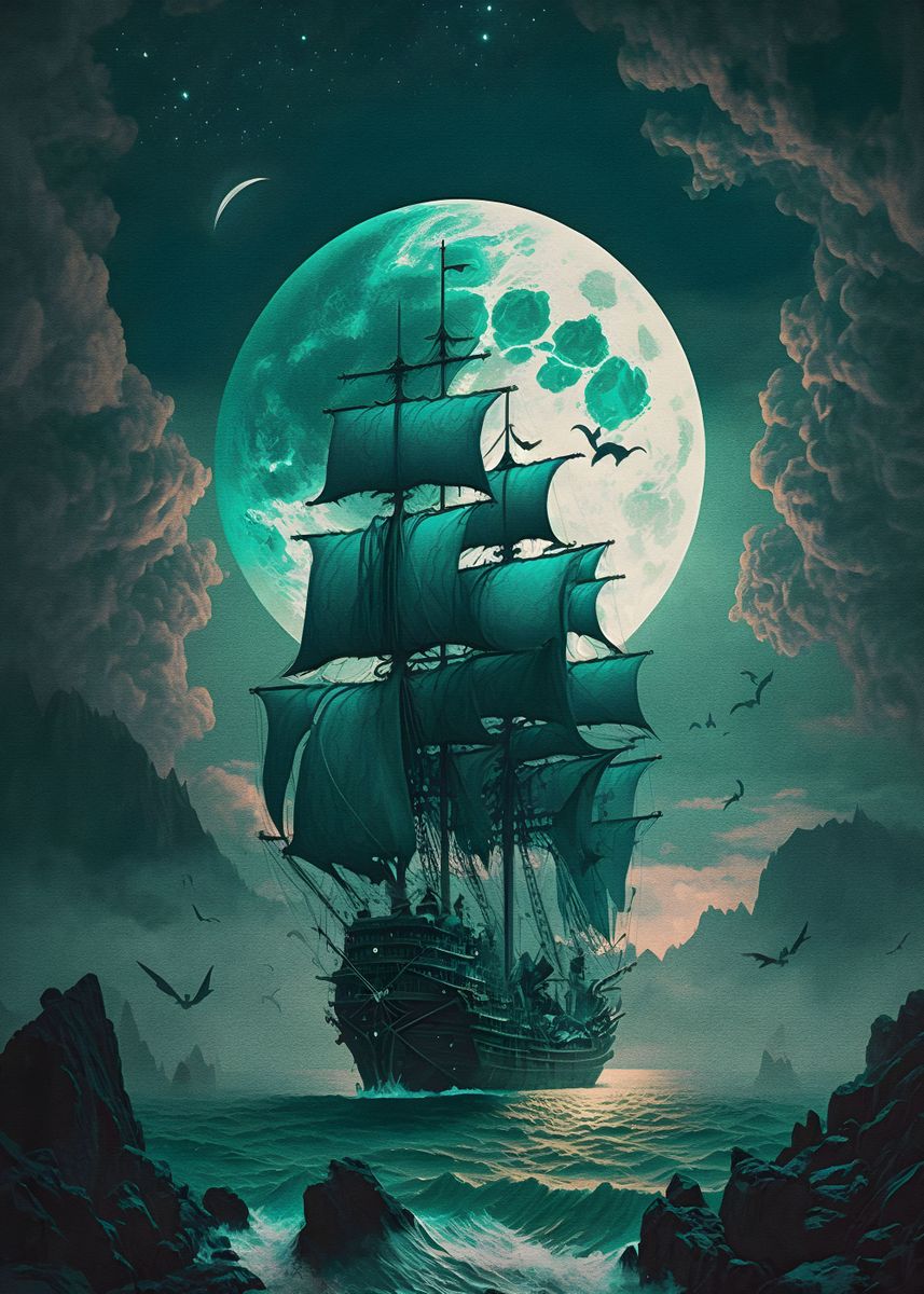 'Pirate Ship' Poster, picture, metal print, paint by Muhammad Irsan ...