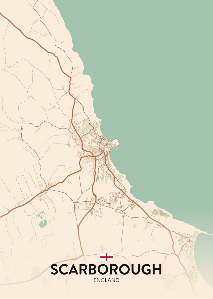 'Scarborough UK' Poster, picture, metal print, paint by IMR Designs ...