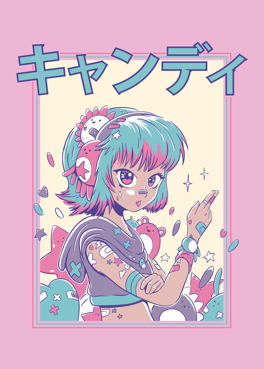 'Anime Japanese Girl' Poster, picture, metal print, paint by Cool ...