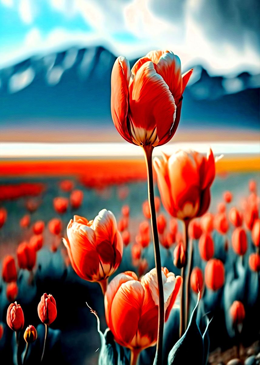 'Tulip' Poster, picture, metal print, paint by Ties Rosi | Displate