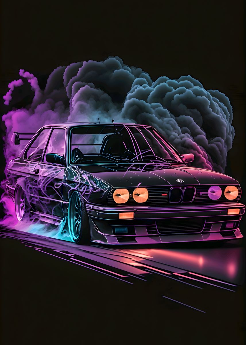 'Retro Racing Car' Poster by FUNG LENG | Displate