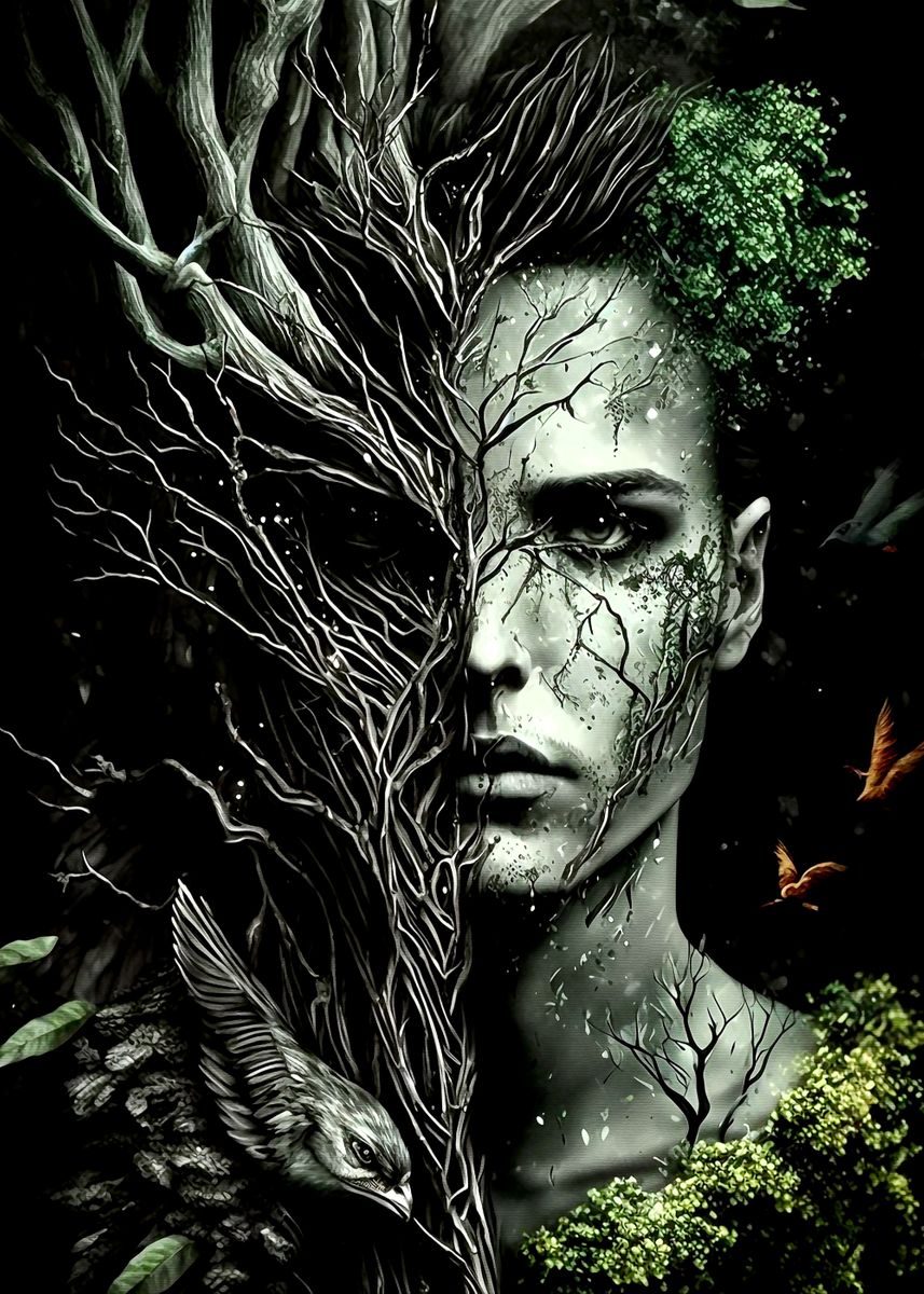 'Fantasy Face' Poster, picture, metal print, paint by culinal dual ...