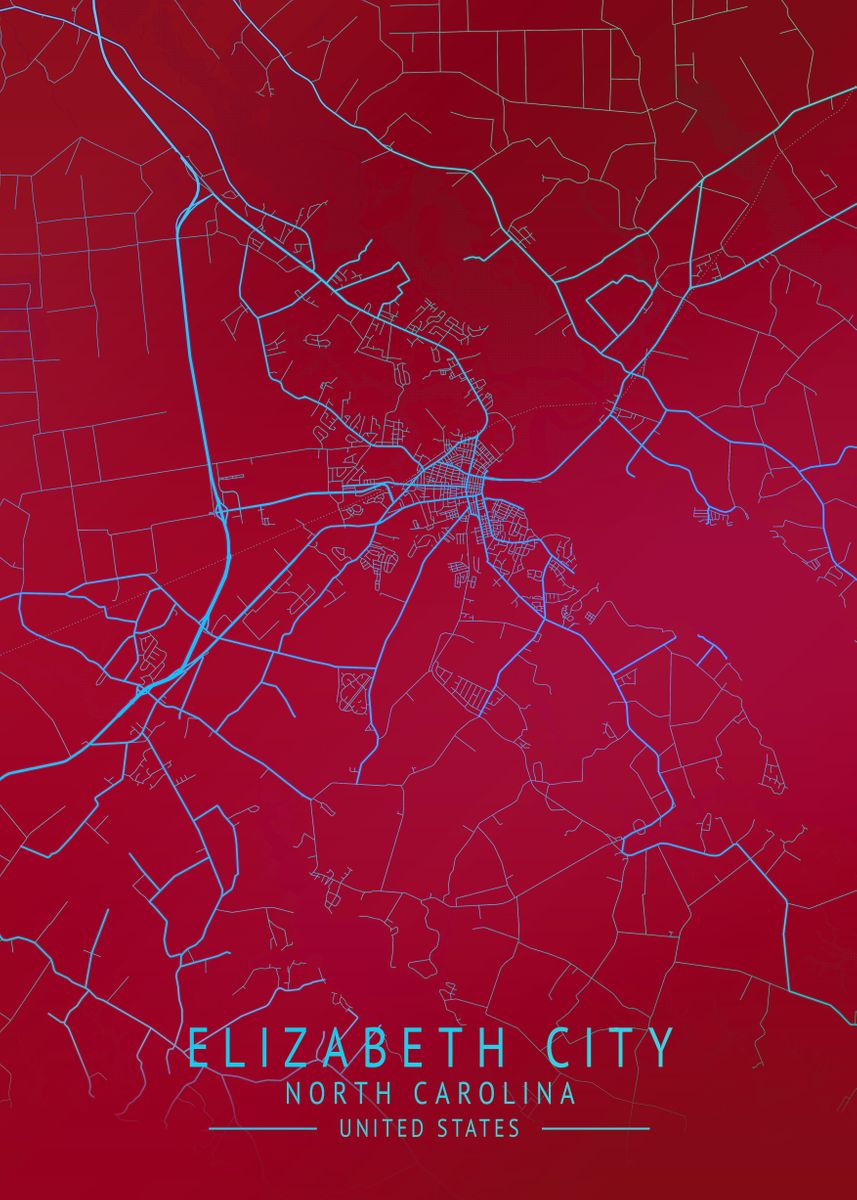 'Elizabeth USA City Map' Poster by Gigi Bgm | Displate