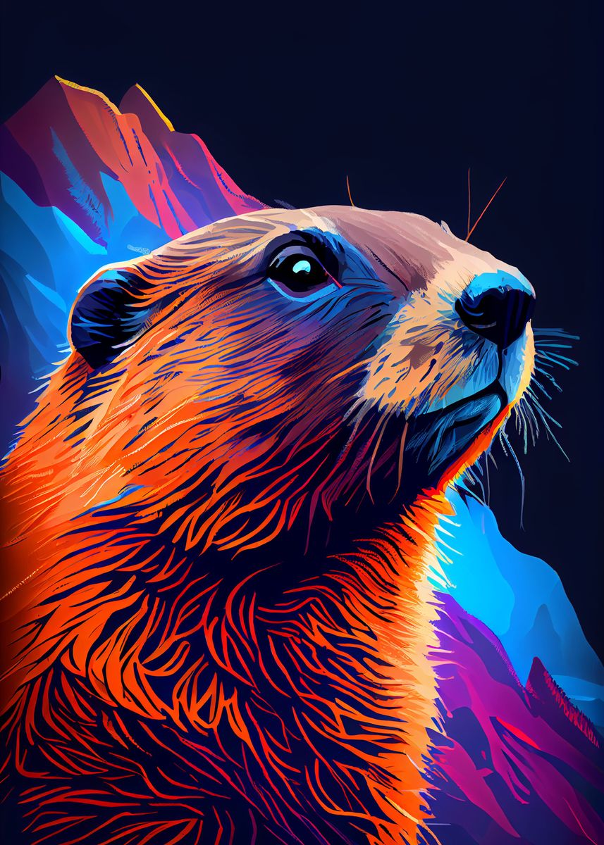 'Groundhog Marmot' Poster by DecoyDesign | Displate