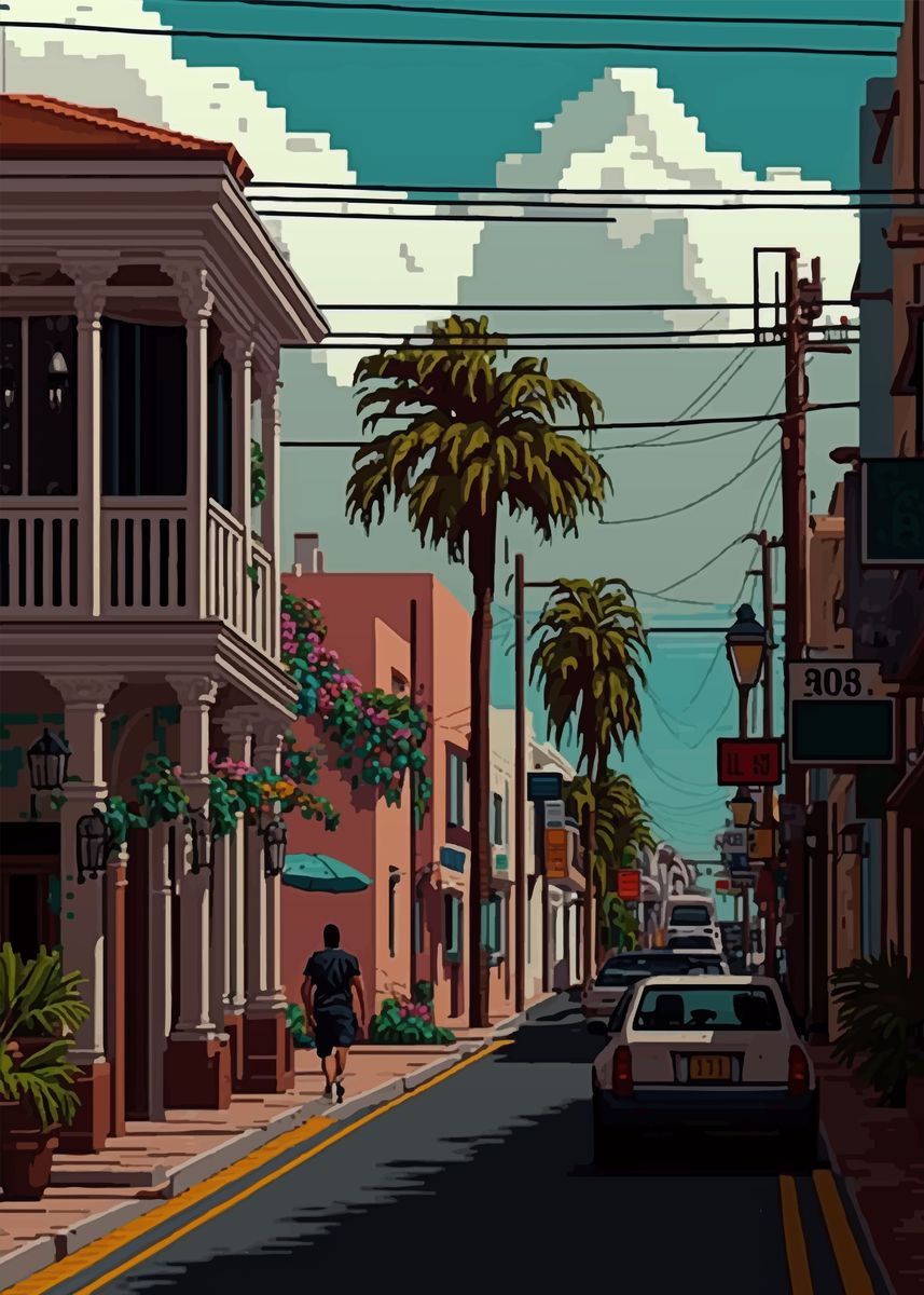 'Nassau Pixel 02 art' Poster, picture, metal print, paint by M Art ...