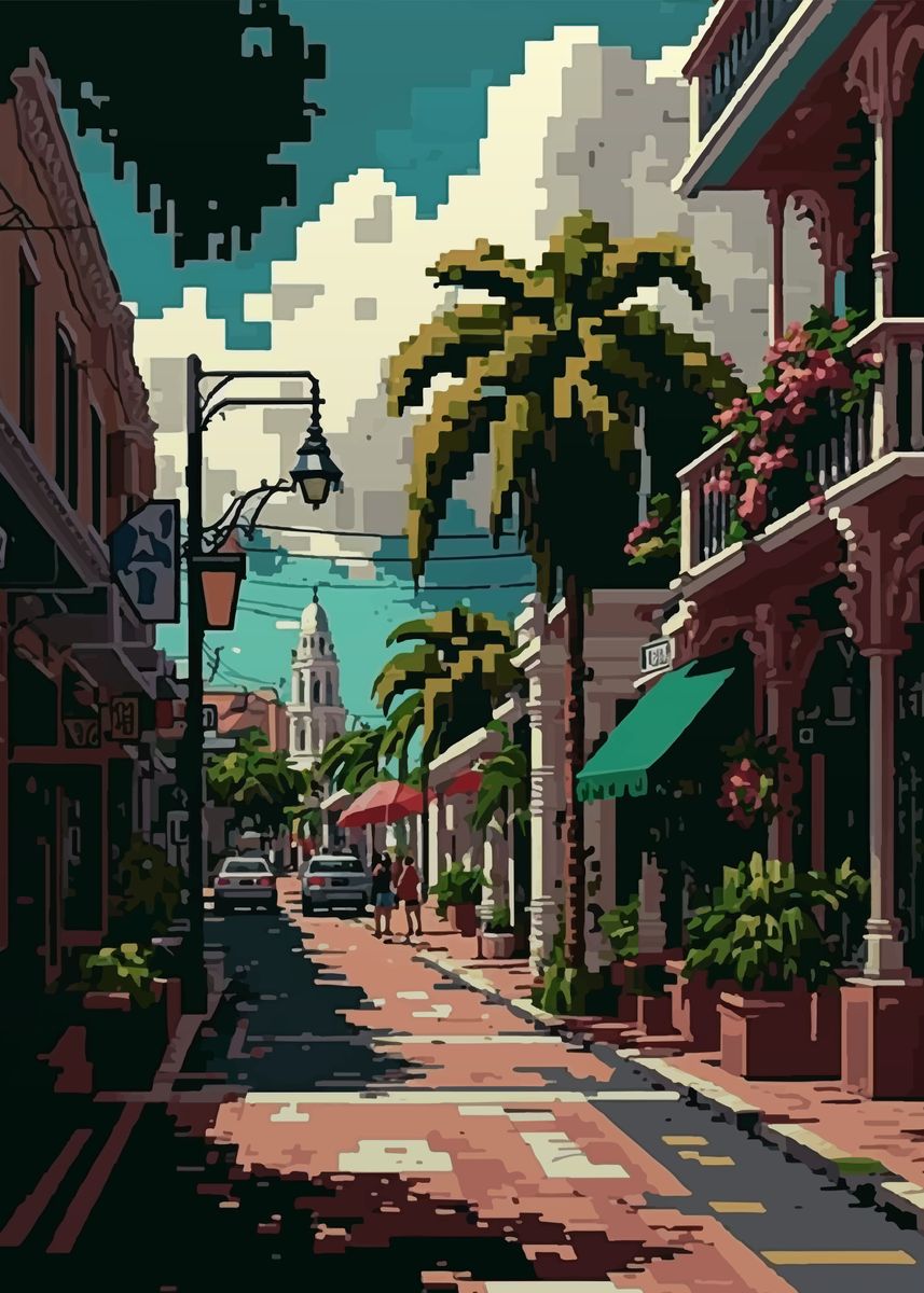 'Nassau Pixel art' Poster, picture, metal print, paint by M Art | Displate