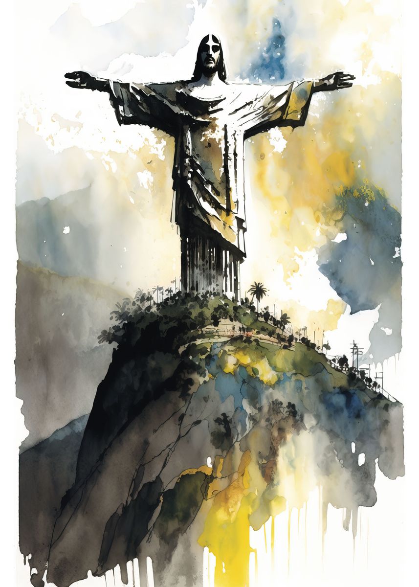 'Christ the Redeemer' Poster, picture, metal print, paint by Ben Krefta ...
