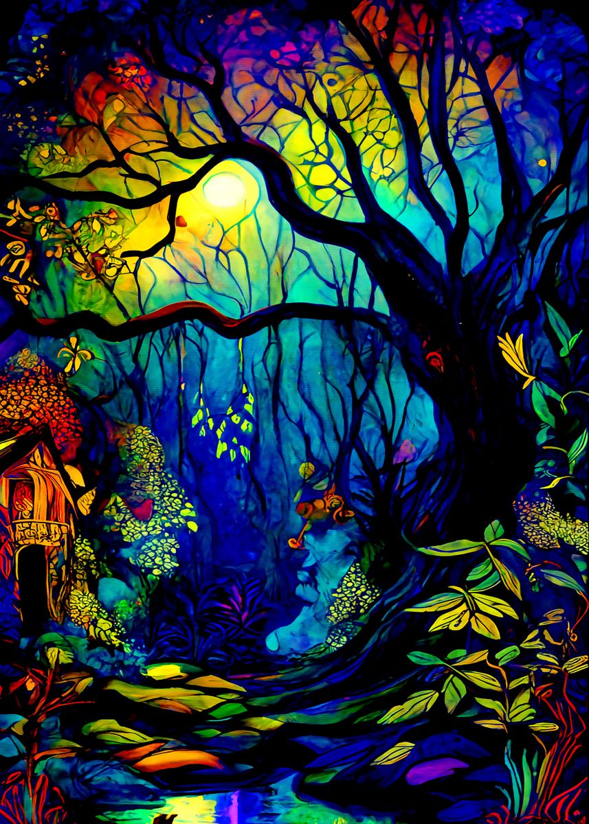 'Colorful Forest' Poster, picture, metal print, paint by Romos Xavi ...