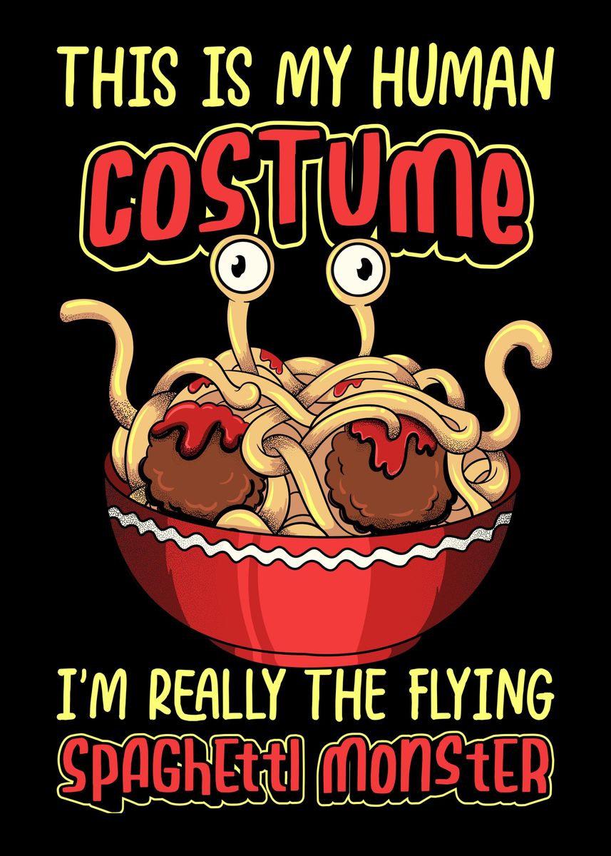 'Flying Spaghetti Monster' Poster, picture, metal print, paint by ...