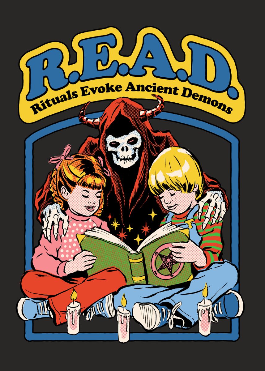 'R.E.A.D' Poster, picture, metal print, paint by Steven Rhodes | Displate