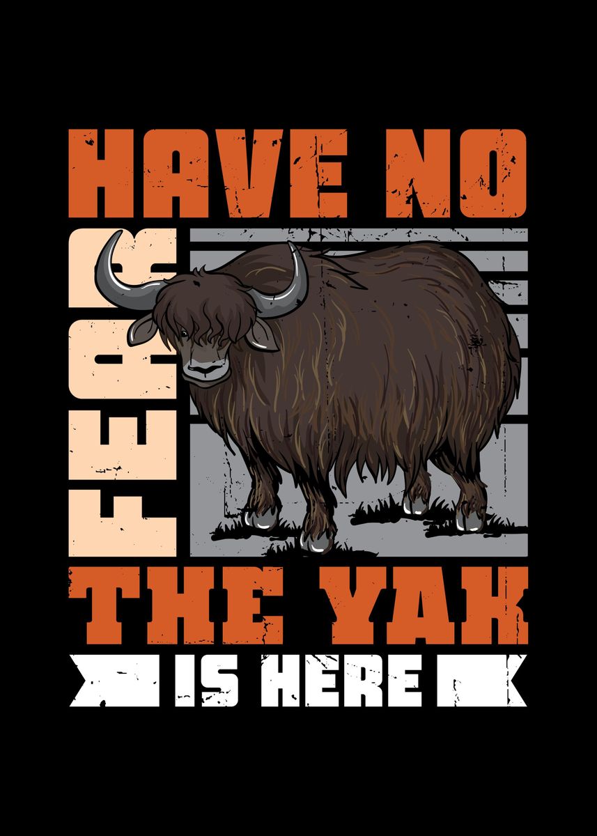 'Yak' Poster, picture, metal print, paint by Sebastian Wünsche | Displate