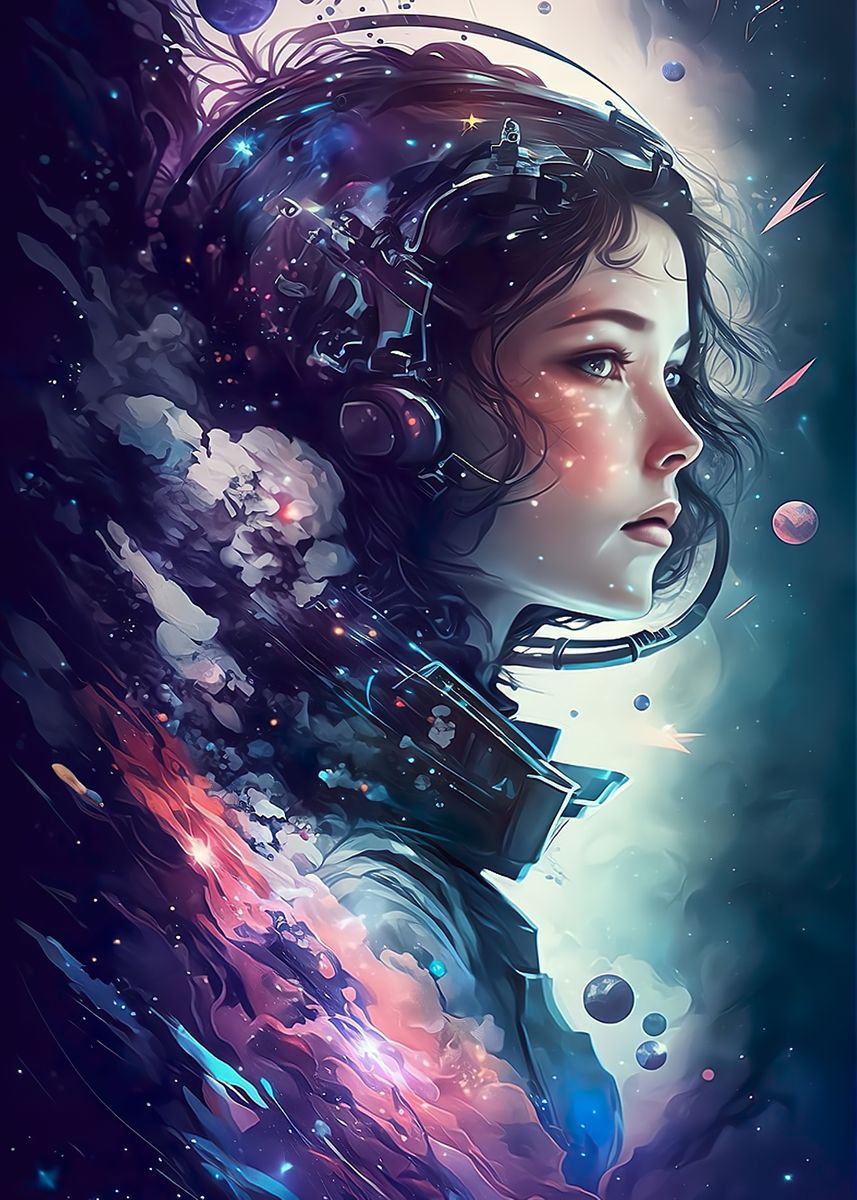 'Dreaming Anime Girl' Poster, picture, metal print, paint by ...