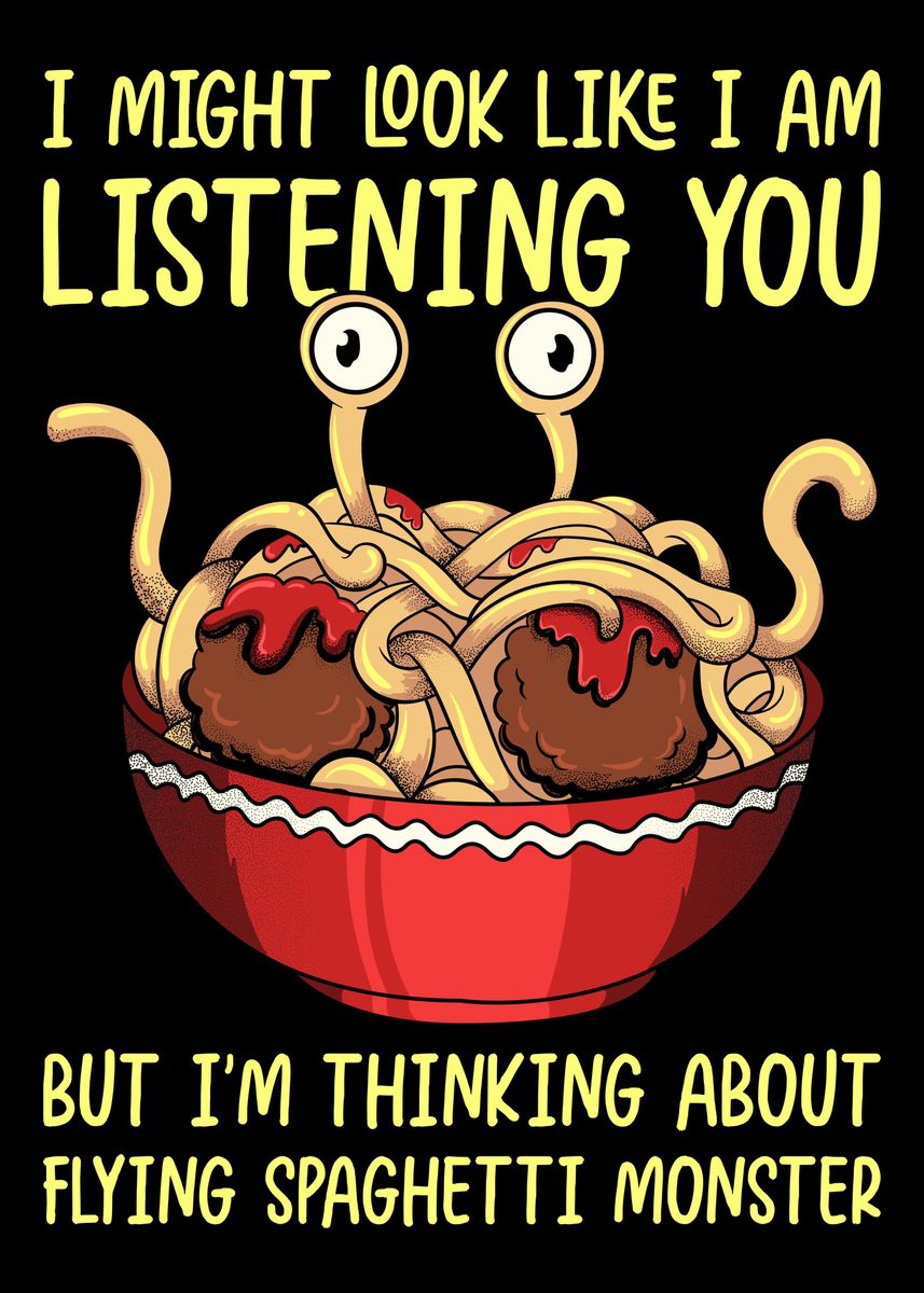 'Flying Spaghetti Monster' Poster, picture, metal print, paint by ...