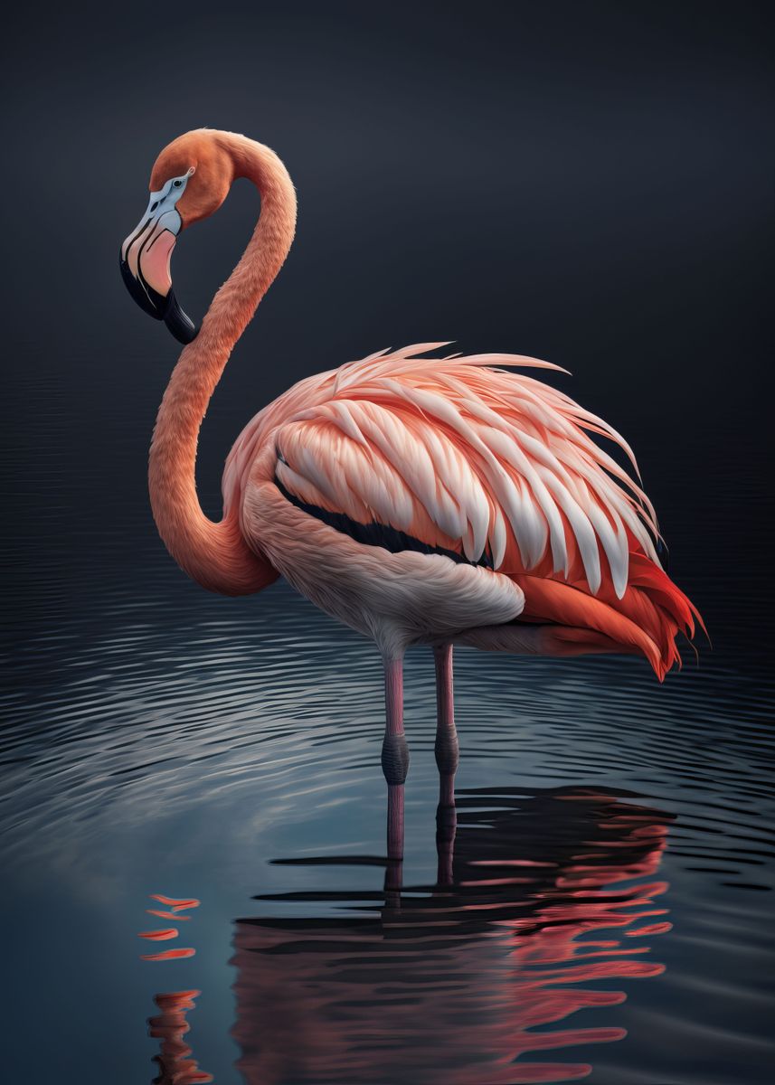 'Flamingo Art' Poster, picture, metal print, paint by BnWDesigner ...