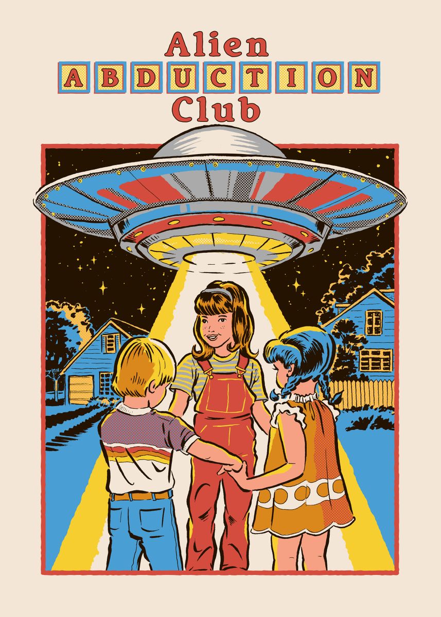 'Alien Abduction Club' Poster, picture, metal print, paint by Steven ...