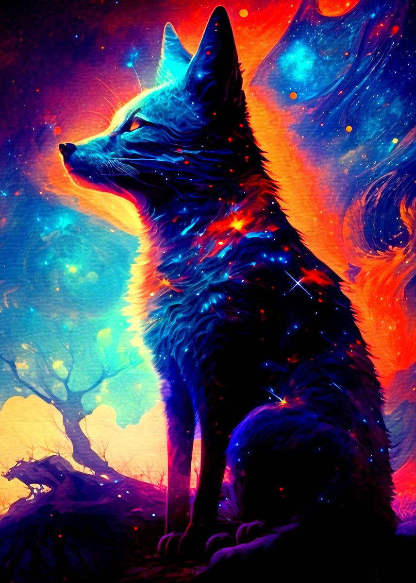 'Fox' Poster, picture, metal print, paint by minh doan | Displate