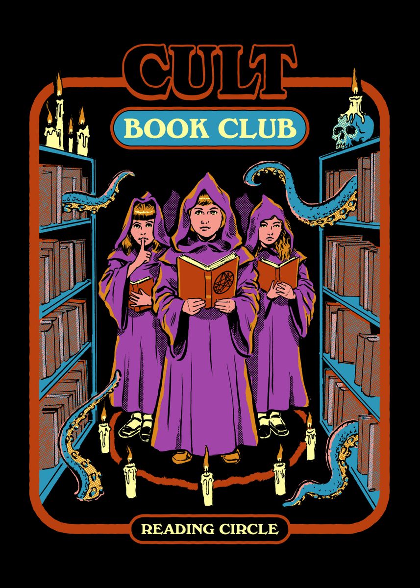 'Cult Book Club' Poster, picture, metal print, paint by Steven Rhodes ...