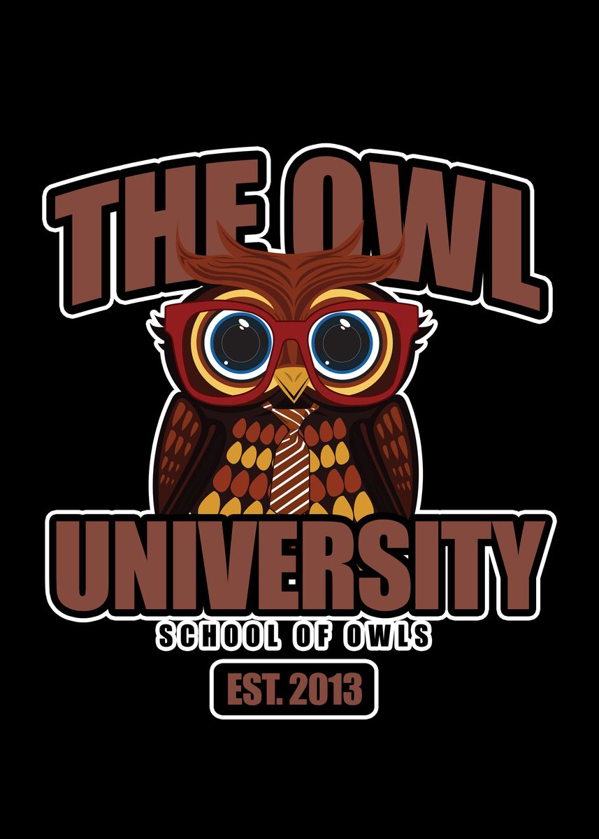 'The Owl University' Poster, picture, metal print, paint by Adamzworld ...