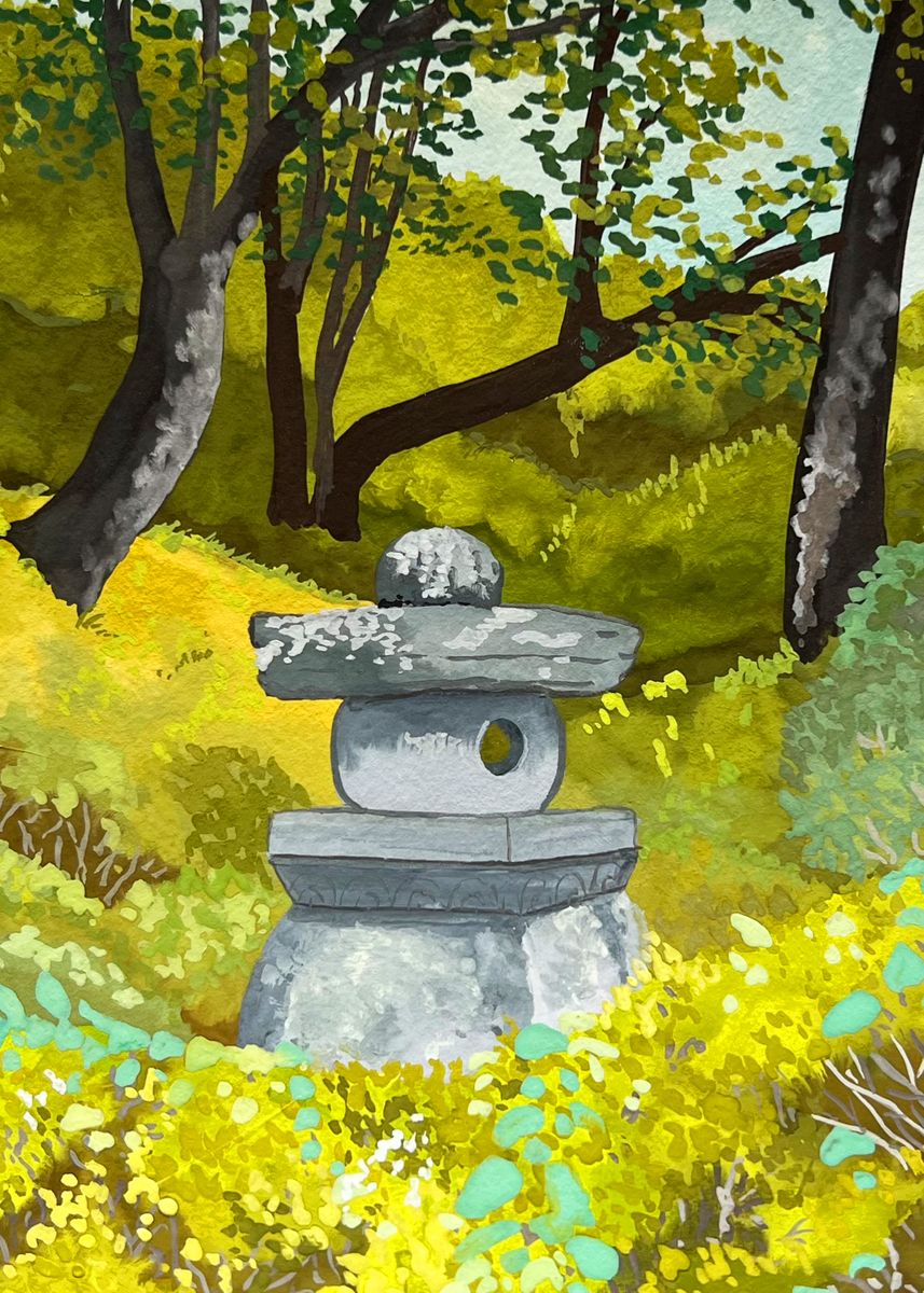 'Forest japanese lantern' Poster, picture, metal print, paint by ...