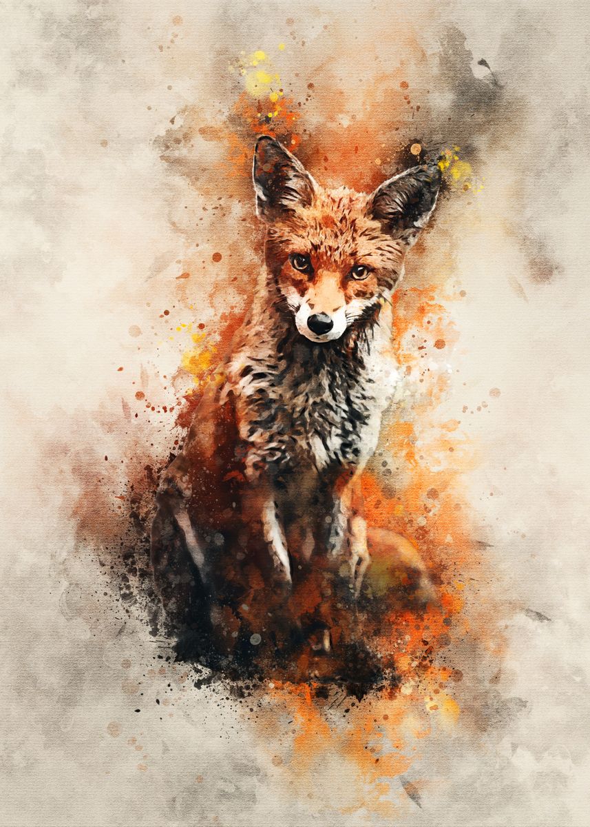 'Fox animal' Poster by HANA STUDIO | Displate