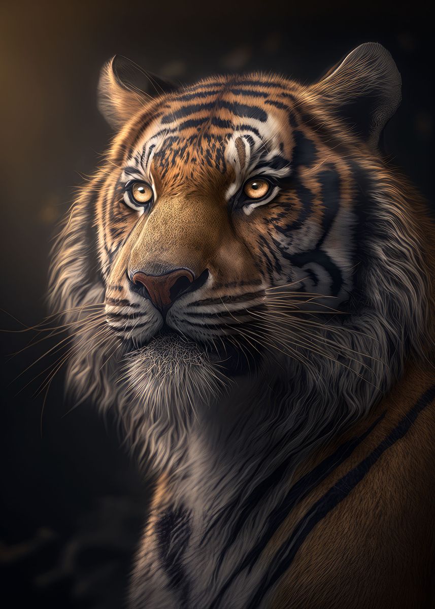 'Da Vinci Tiger' Poster, picture, metal print, paint by Zenz | Displate