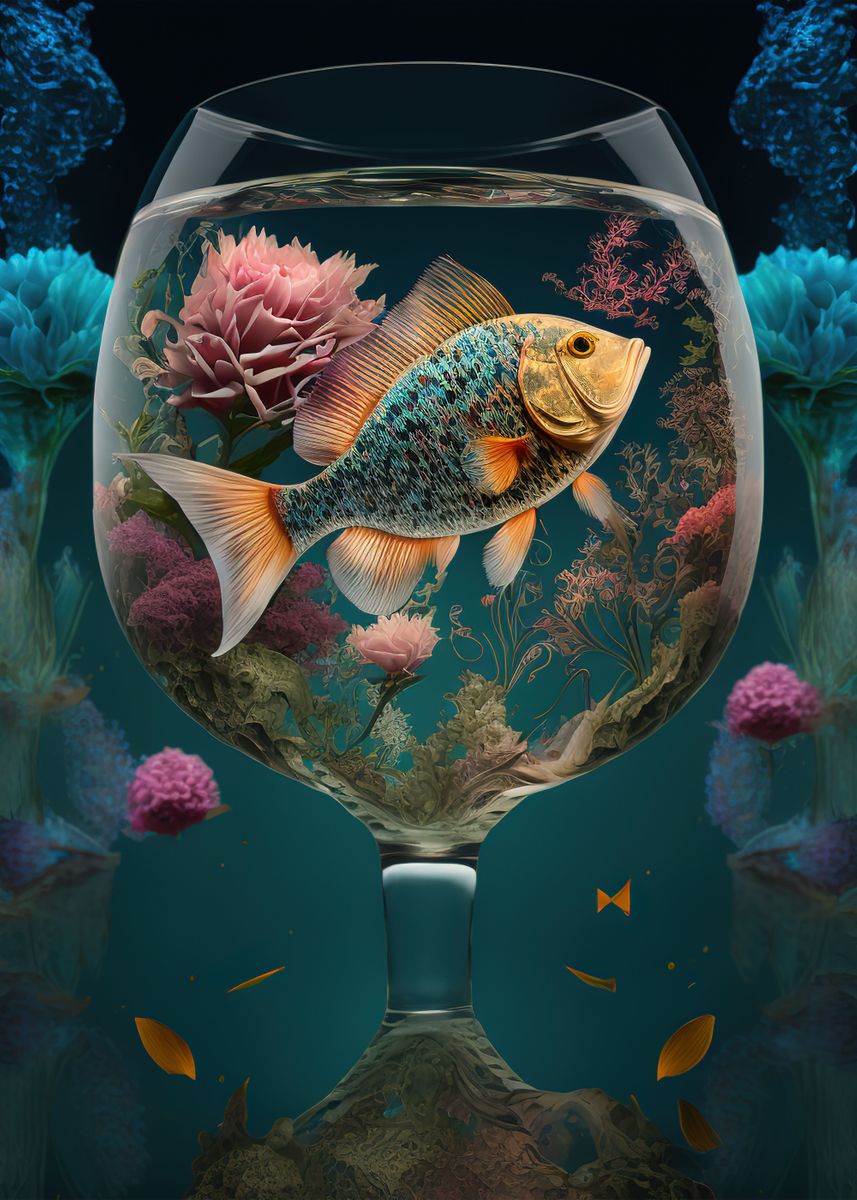 'Aquarium Fish' Poster, picture, metal print, paint by Daniaal Odonnell ...