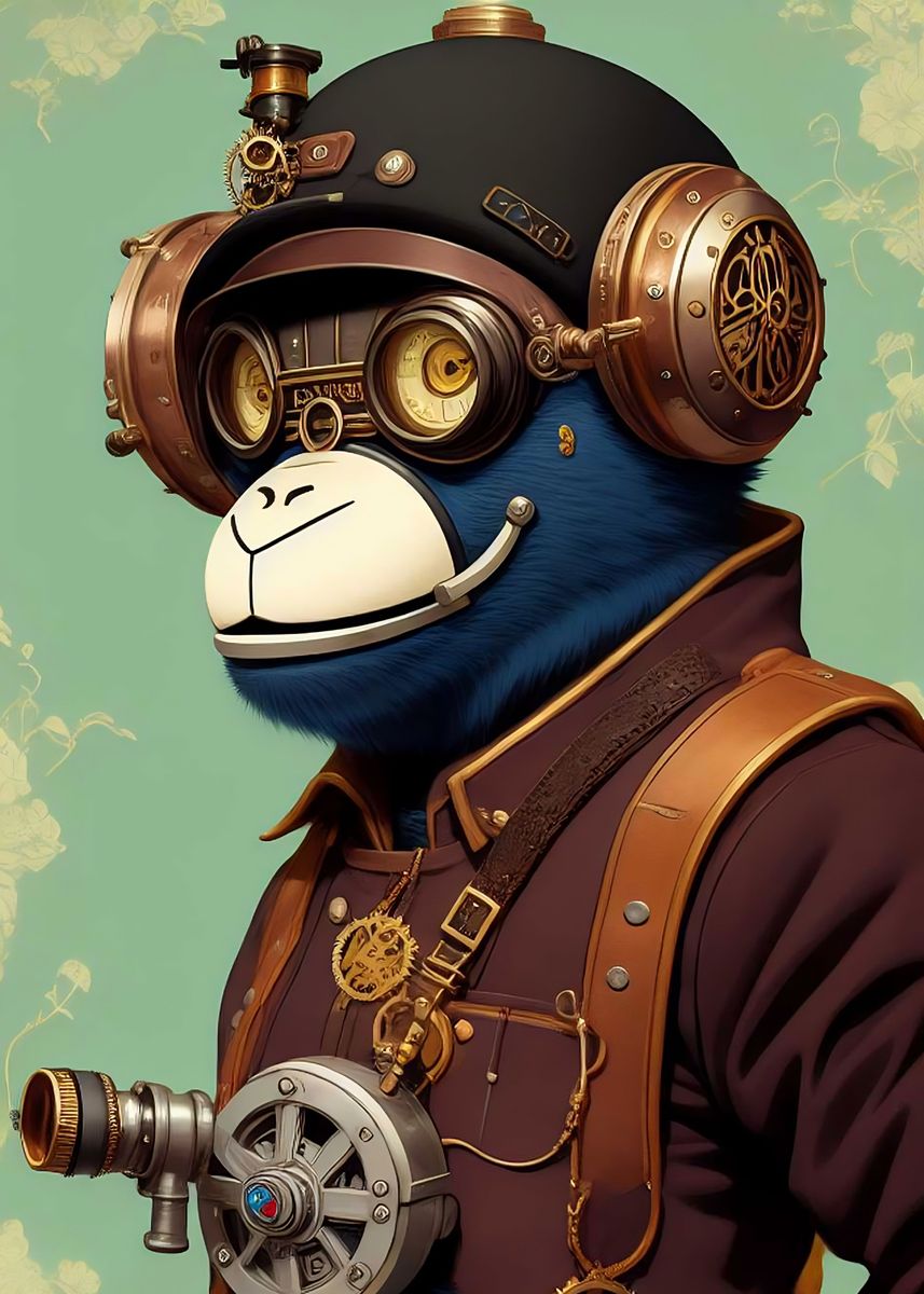 'Steampunk Monkey 2' Poster, picture, metal print, paint by SyarifHC ...
