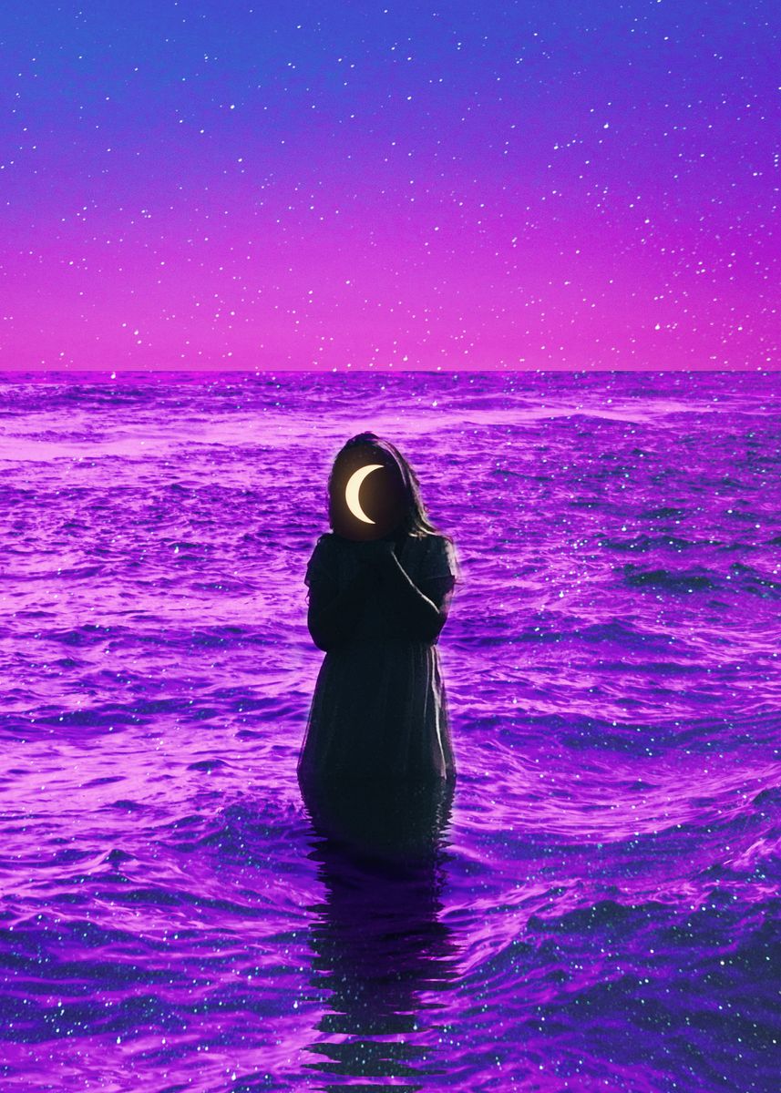 'Invisible Moon Girl' Poster, picture, metal print, paint by Yasmine ...