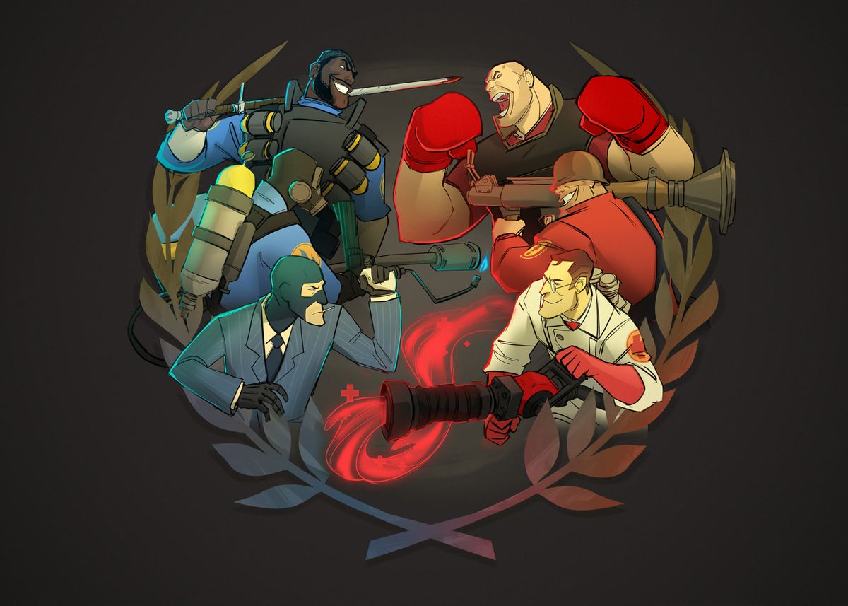 'Defensive vs Support' Poster by Team Fortress 2 | Displate