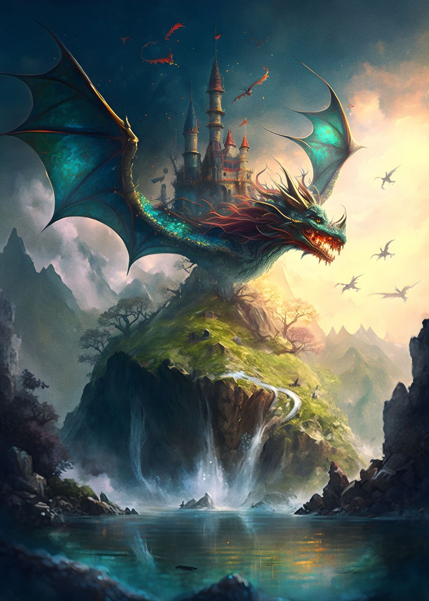 'flying dragon' Poster, picture, metal print, paint by Muhammad Irsan ...