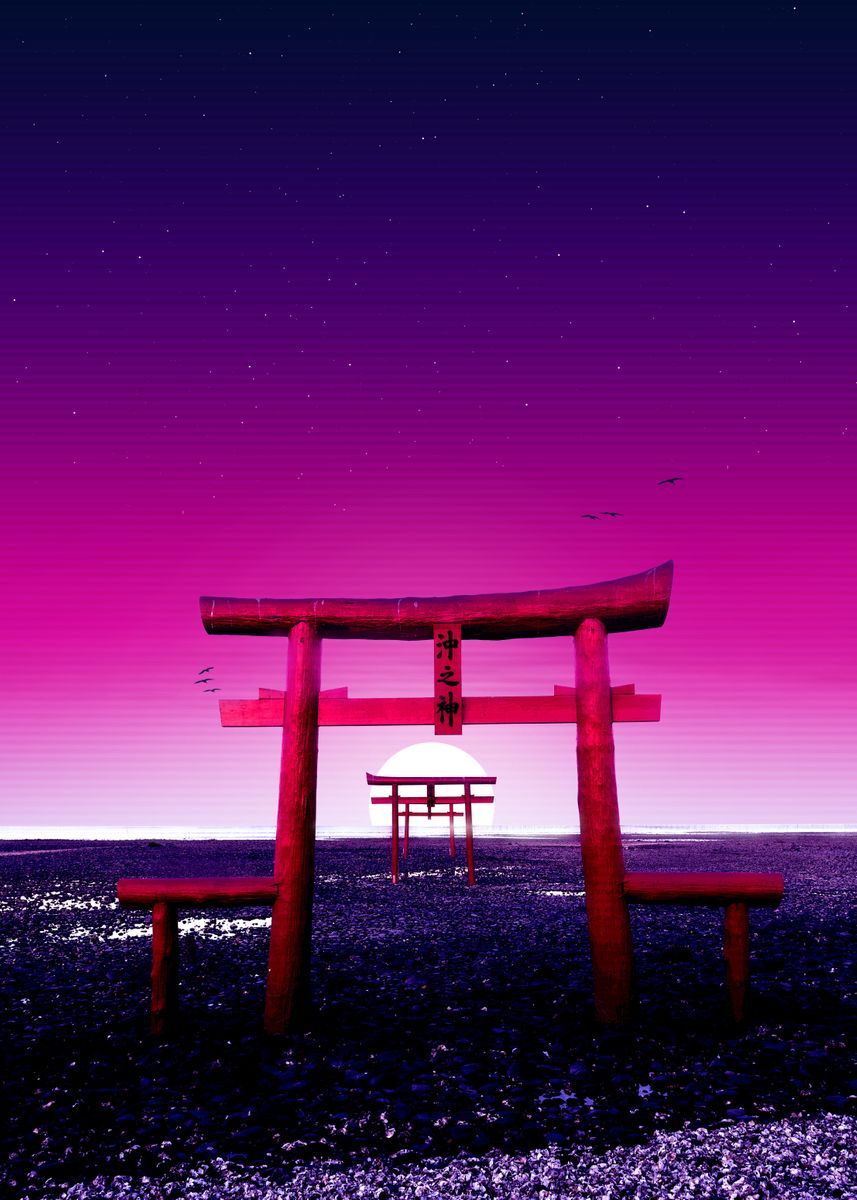 'torii gate' Poster, picture, metal print, paint by INSPIRE COLLECTION ...